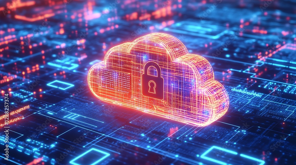Secure cloud computing with advanced cybersecurity measures and digital lock : Generative AI ...