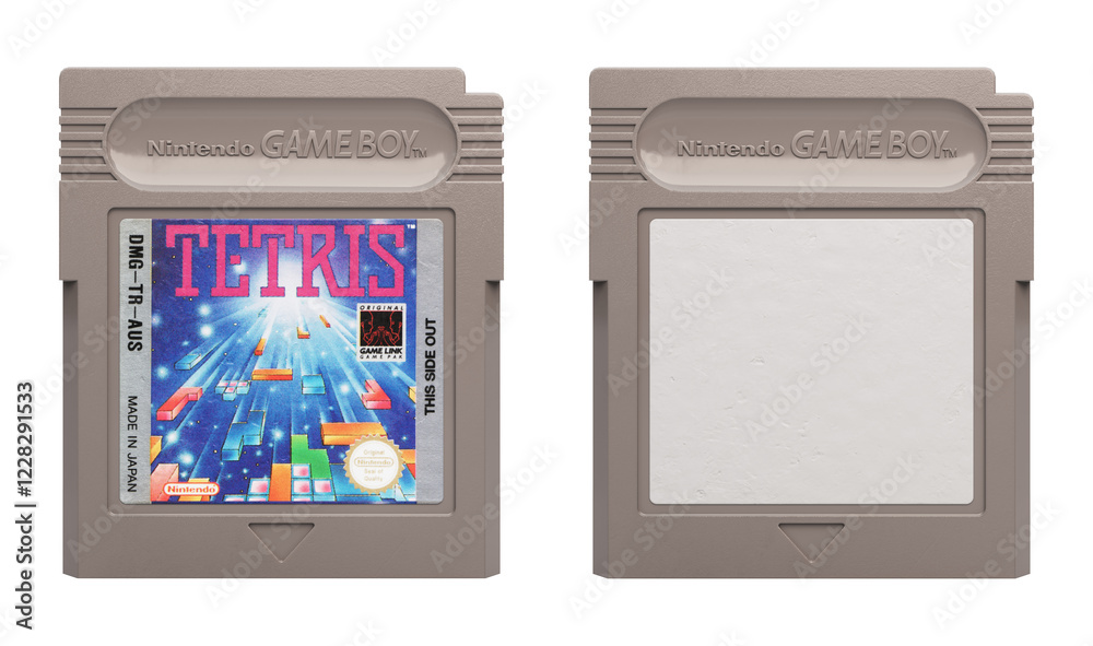 retro gameboy cartridge Tetris mockup design - transparent png 素材庫相片 ...