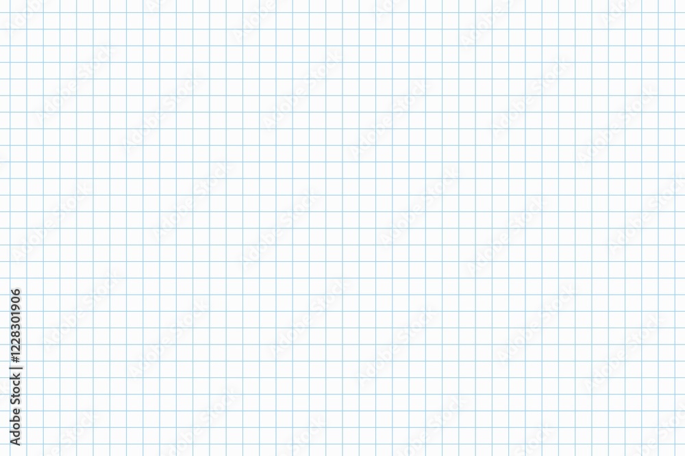 White lined paper texture background. Grid paper with a blue squared ...