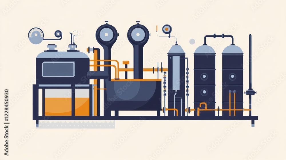 Distillery equipment, alcohol production, factory, industrial process ...