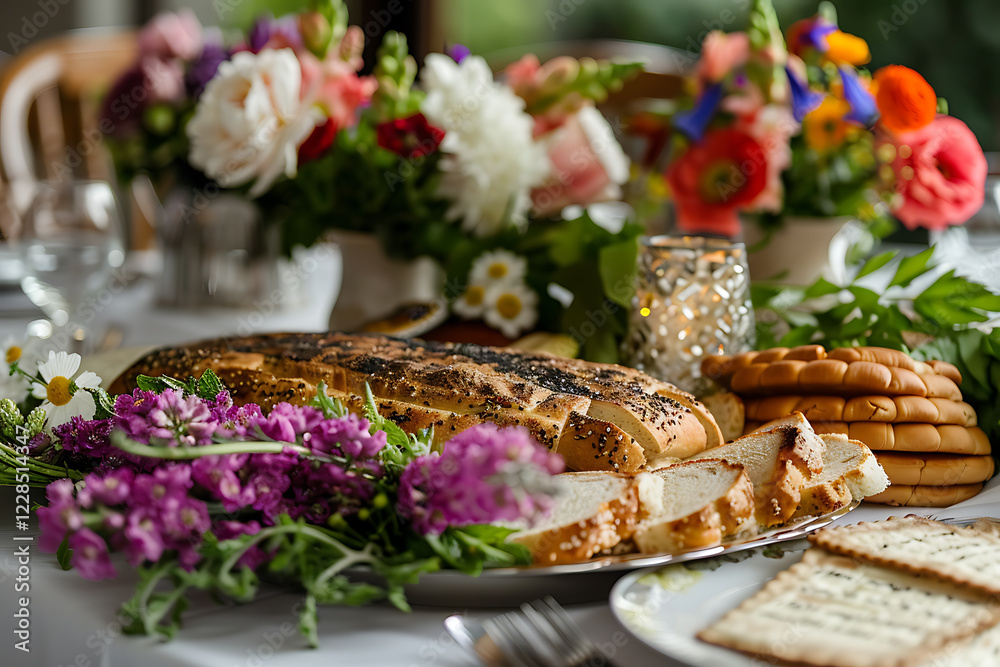 passover celebration, the soft sound of haggadah pages, colorful spring ...