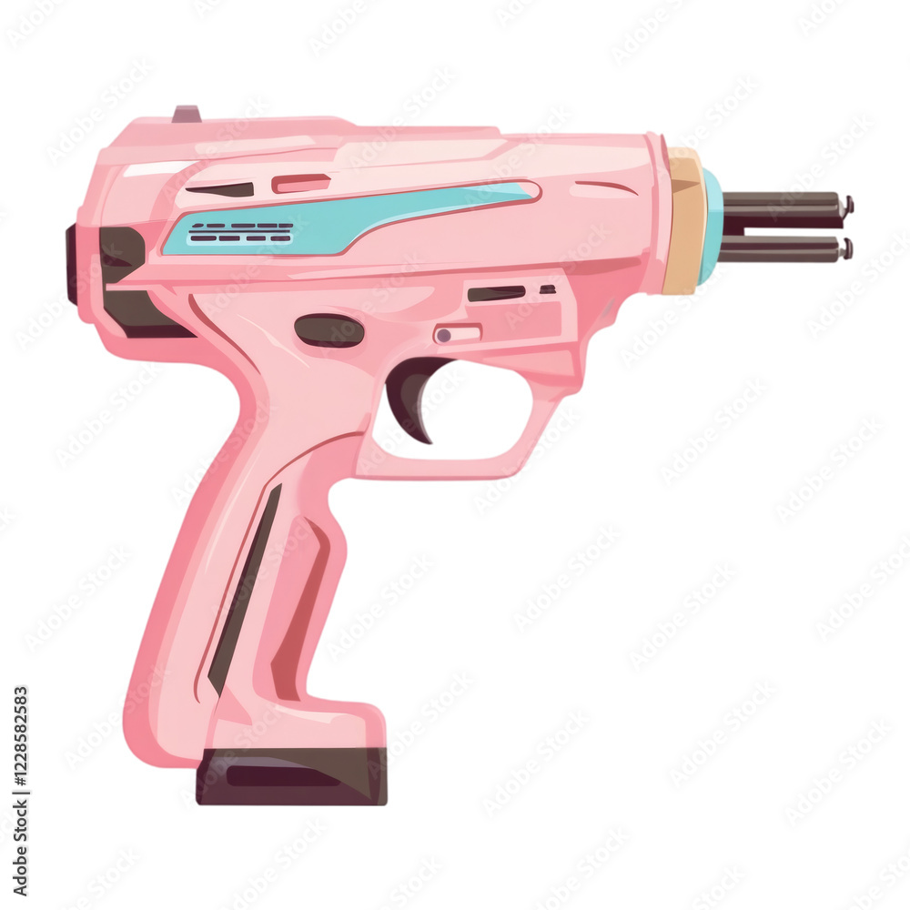 electric nail gun isolated on white background, simplified vector ...