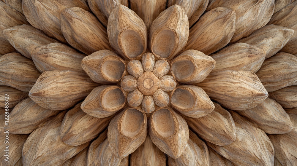 Symmetrical Beauty: Cross Section of Budding Pine Cone Revealing ...
