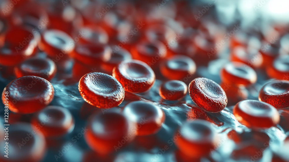 detailed microscopic image of red blood cells showing erythrocytes and ...