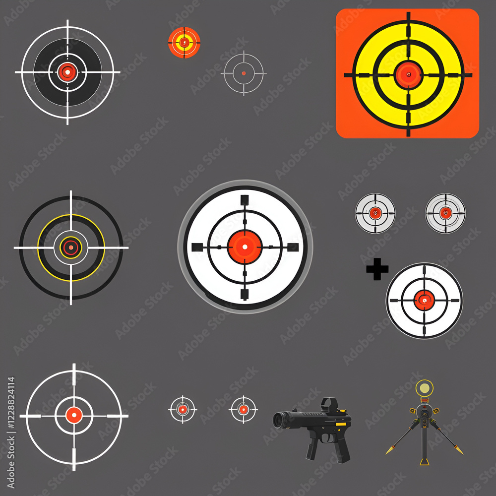 ANIMATED SCIFI target aim crosshair collection. Creative vector ...