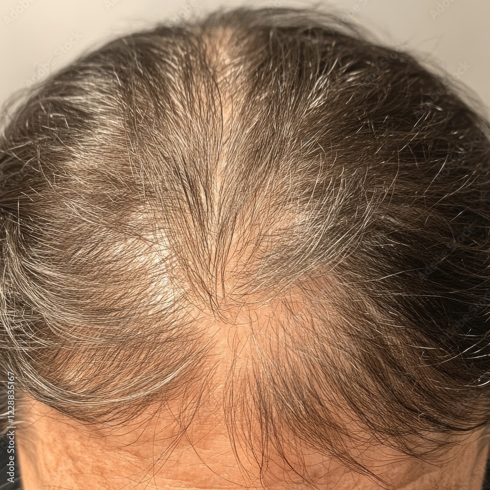 Aging Hair Loss Concept or androgenetic alopecia as a age related ...