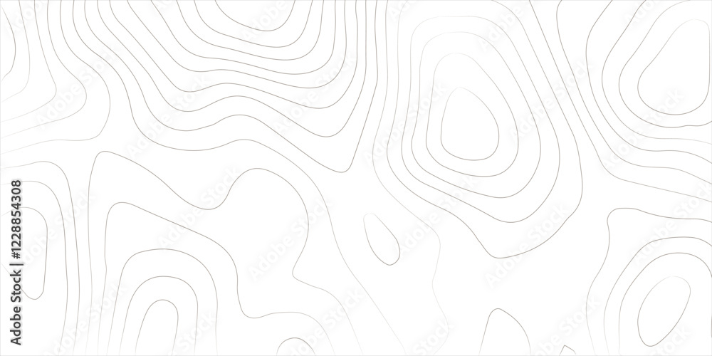 Abstract black and white topographic contours lines of mountains ...