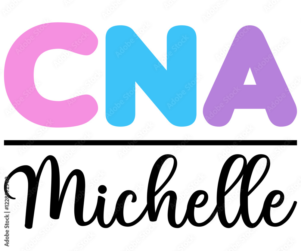 Image vectorielle Stock CNA Michelle Svg,Nurse Shirt Svg,Stethoscope ...