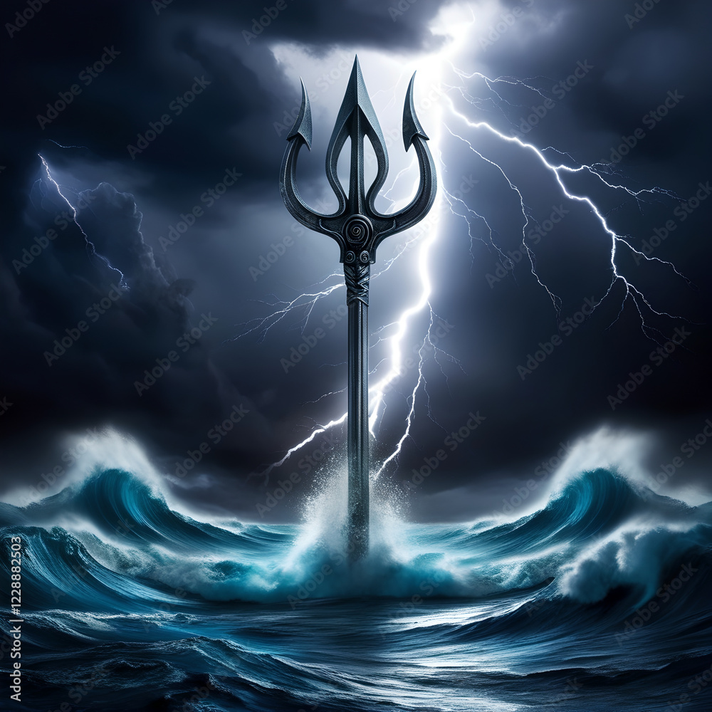 Trident of the ancient Greek god Poseidon Stock Illustration | Adobe Stock