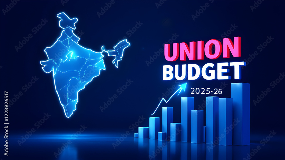 Indian union budget concept with India rupee, 3D rendering. Indian ...