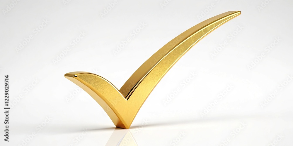 Shiny Gold Tick Mark Confirmation, Bright Golden Checkmark, Positive ...