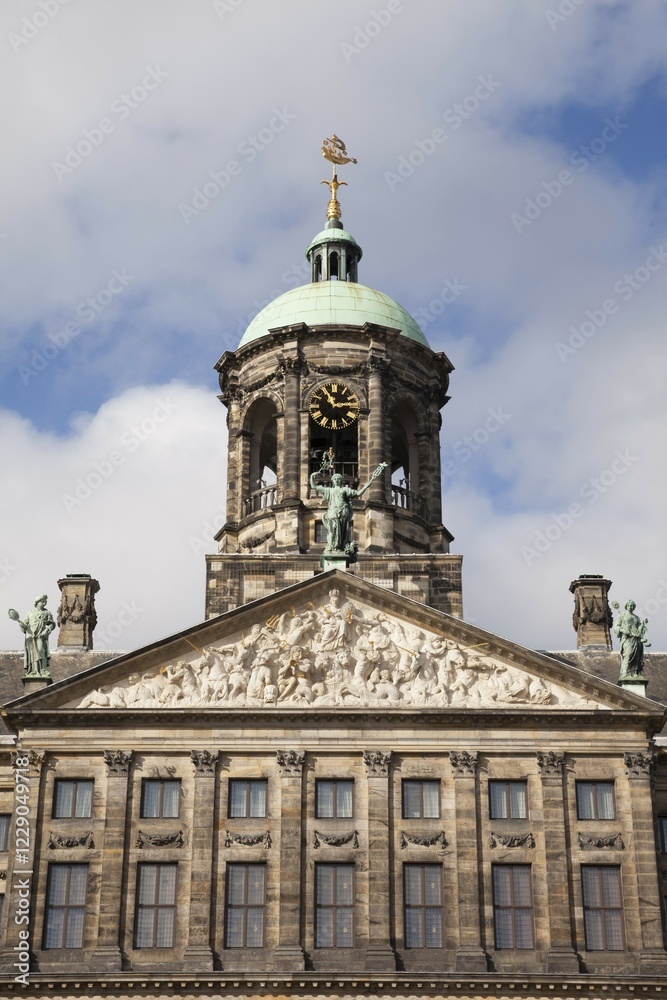 Gable with tower, Royal Palace, Paleis, Amsterdam, Holland, The ...