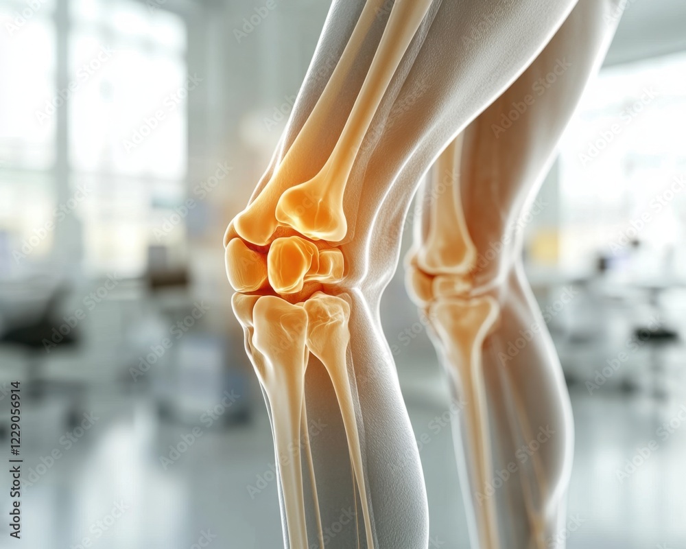 Medical Illustration of Human Knee Joint Anatomy Detailed View Showing ...