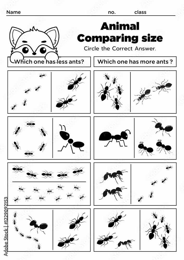This Animal Comparing Size Worksheet helps kindergarten kids learn size ...