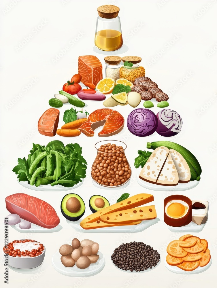 Keto food. Nutrition pyramid, low carb foods. Healthy ketogenic dieting ...