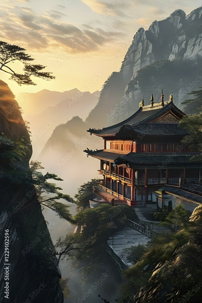 Shaolin temple basks in the serenity of dawn mist wreathed mountains ...