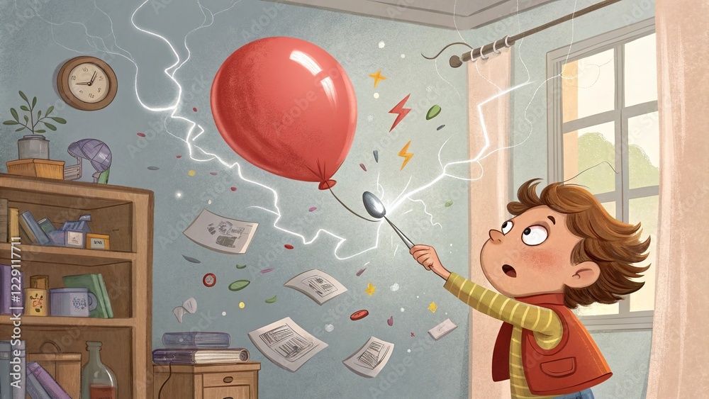 Exciting static electricity experiment using a balloon to demonstrate ...