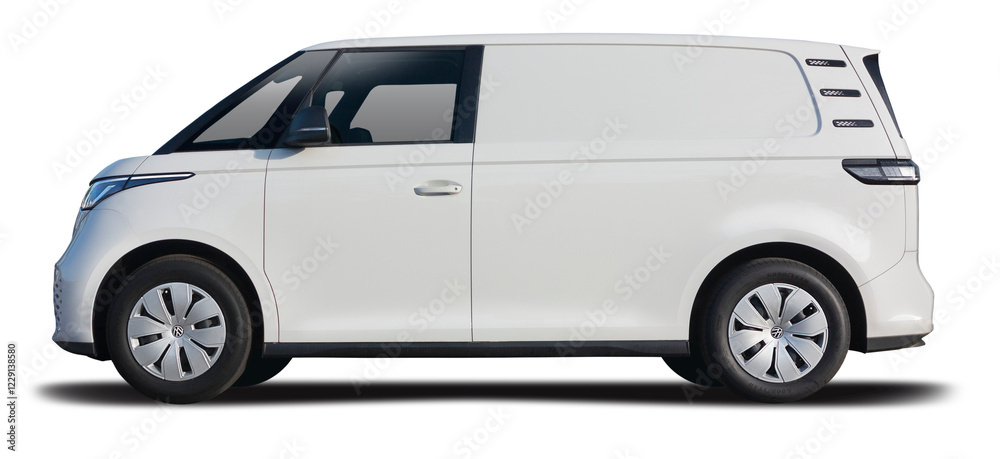 VW ID Buzz Cargo van, side view isolated on transparent background. PNG ...