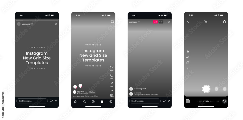 instagram new grid size template update 2025 - Light, Instagram social ...