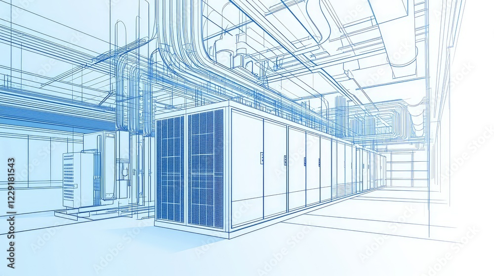 Blueprint Design of a Modern Data Center Infrastructure Concept Stock ...