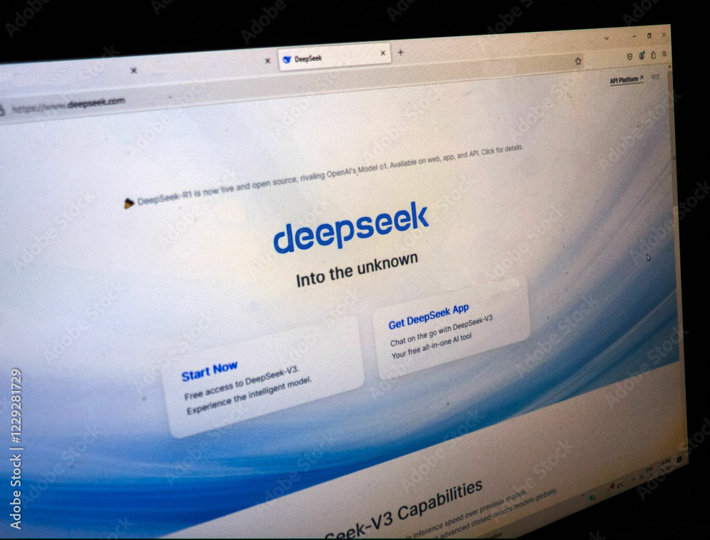 photo of chinese ai company deepseek website Stock Photo | Adobe Stock