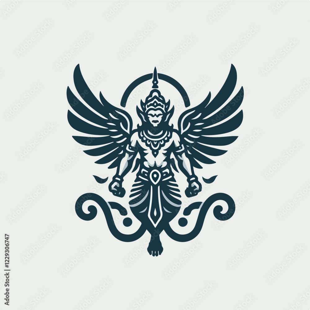 Majestic Garuda: A striking vector illustration of Garuda, the mythical ...
