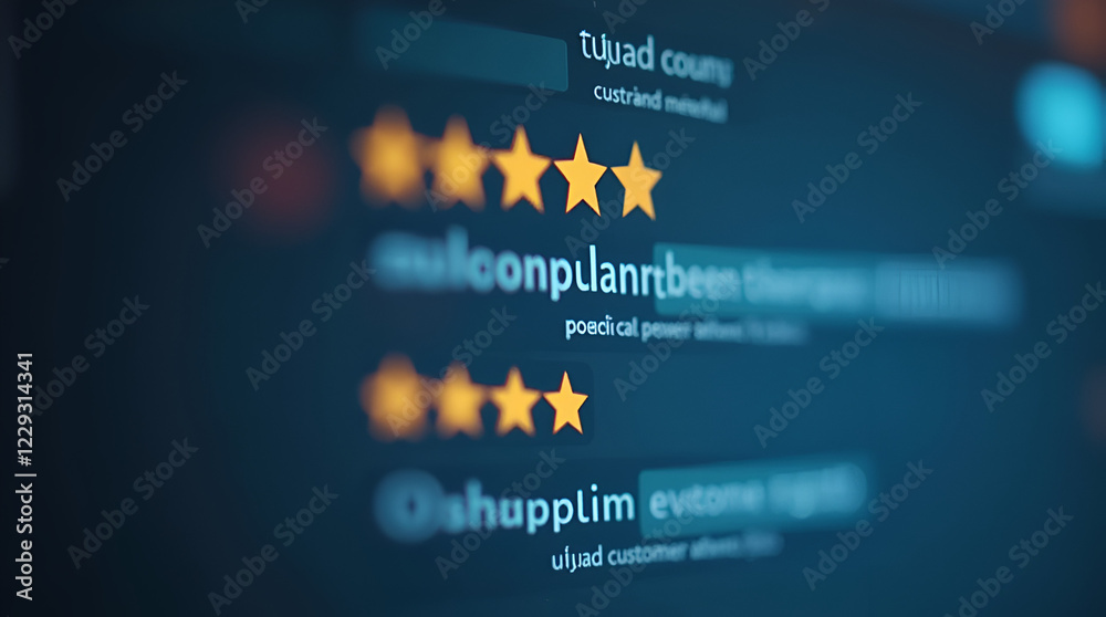 sleek digital interface showcasing a four-star rating, highlighting ...