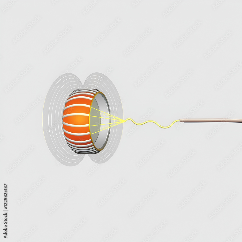 Illustration Stock Electromagnetic induction, Electro-magnetic ...