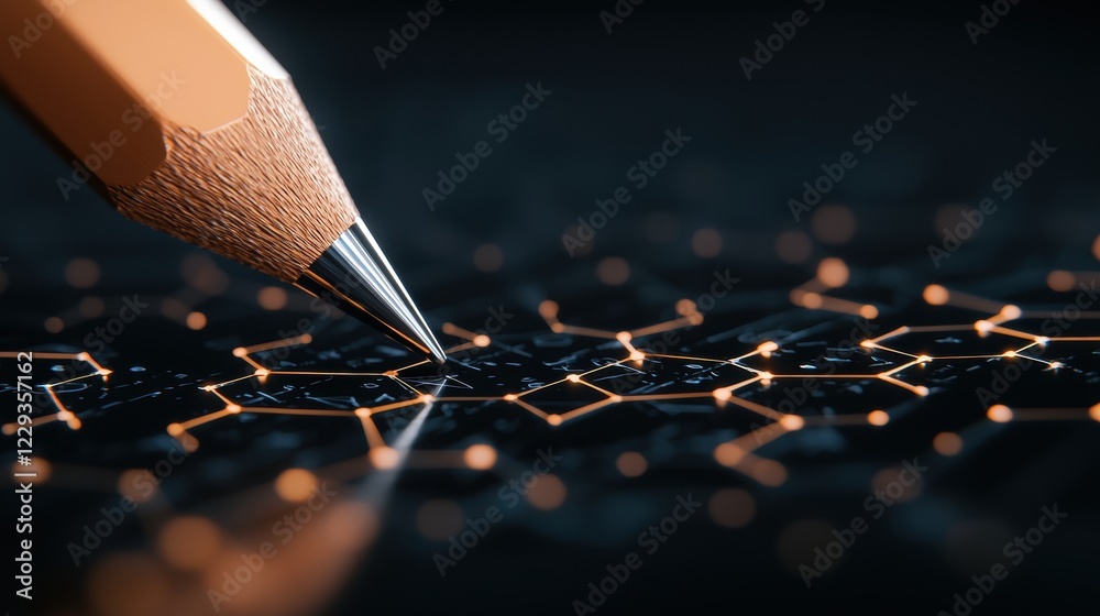 Pencil and Gear Setting Animated pencil drawing gears on a digital ...