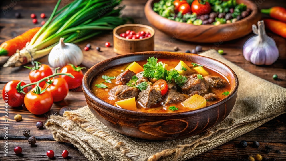 Savory Finnish lamb stew, photographed with a rule of thirds ...
