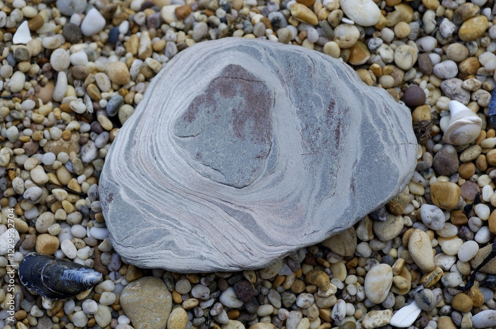 Slate stone and pebbles on the beach at Slapton Sands South Devon ...