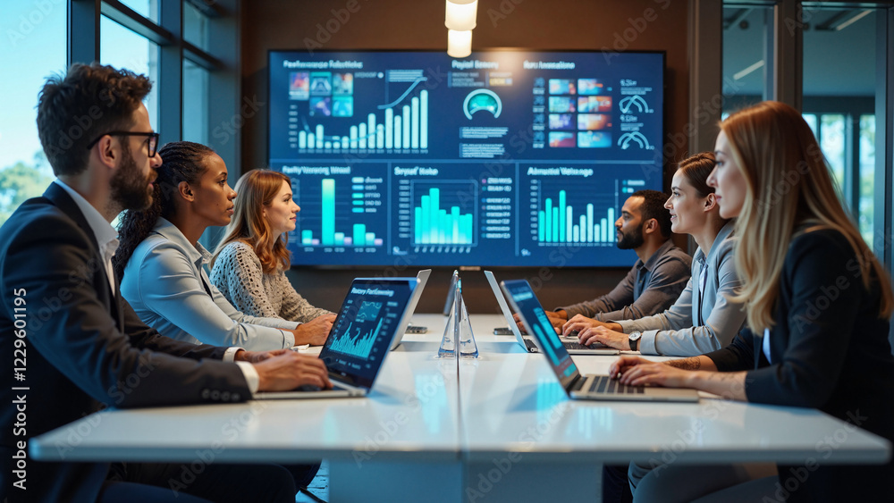 Professional Diverse Team Conducting Quality Assurance Meeting in ...