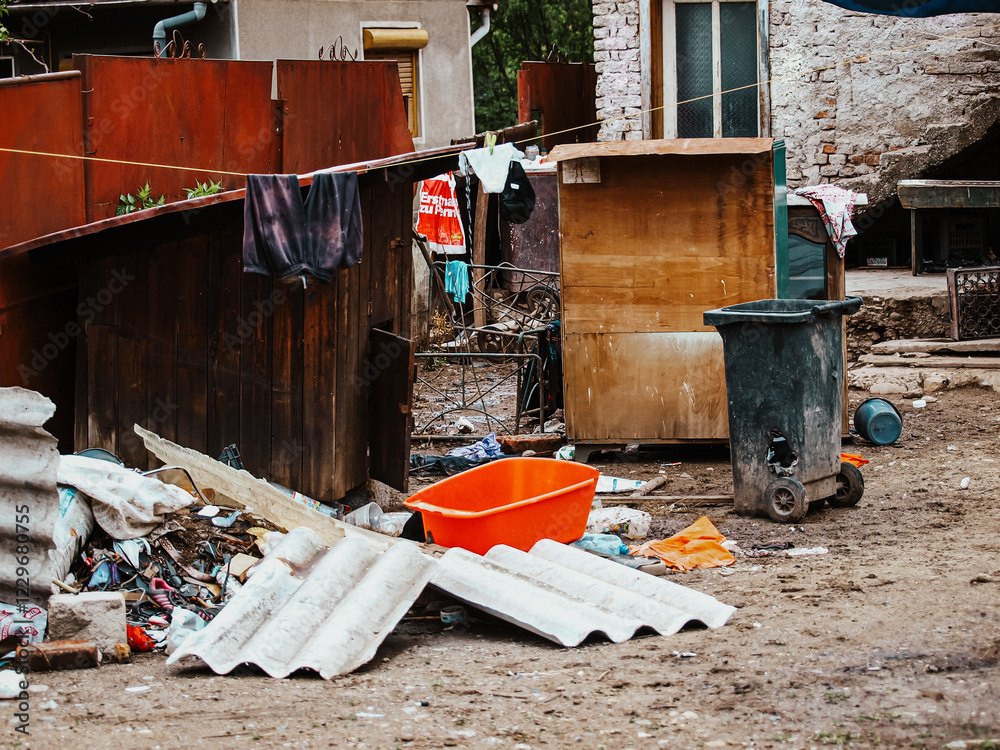 Improvised Housing With Makeshift Structures And Scattered Debris: A ...