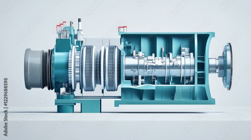 Hydropower turbine intake system, clean labeled cross-section ...