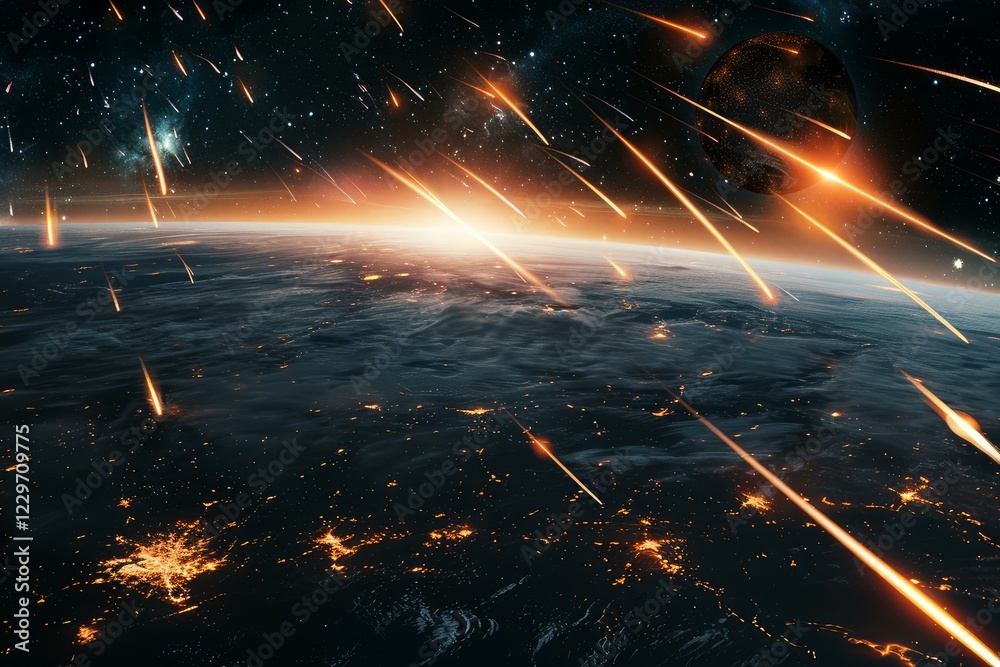 Planet earth is getting bombarded by meteorites during sunrise in this ...