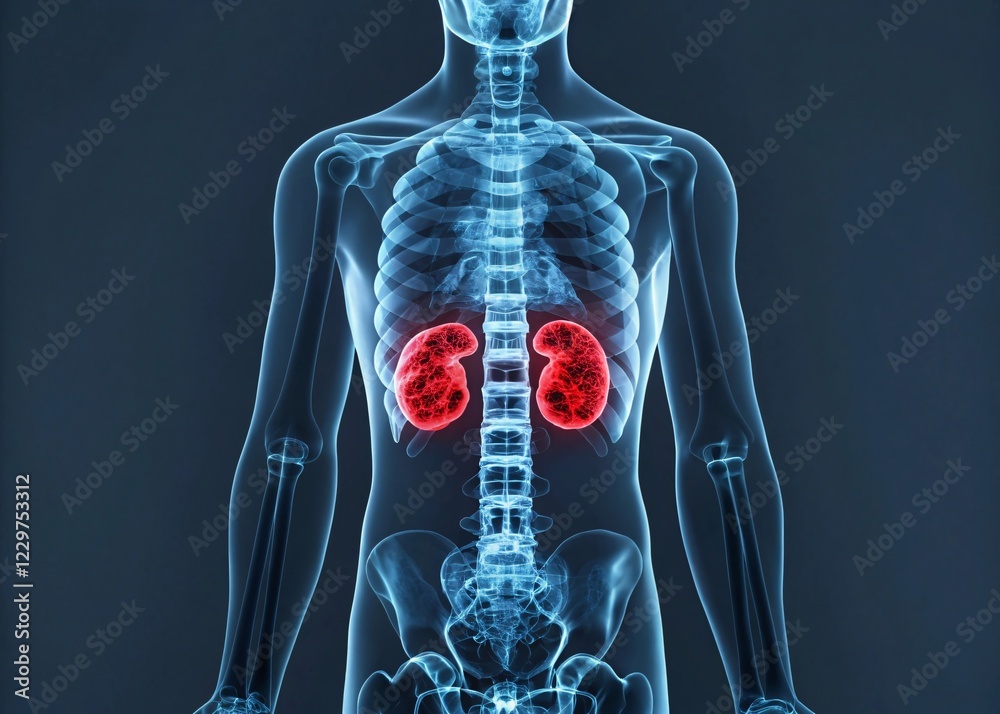 Detailed X-Ray Imaging of Kidney Anatomy Displaying Structure and ...