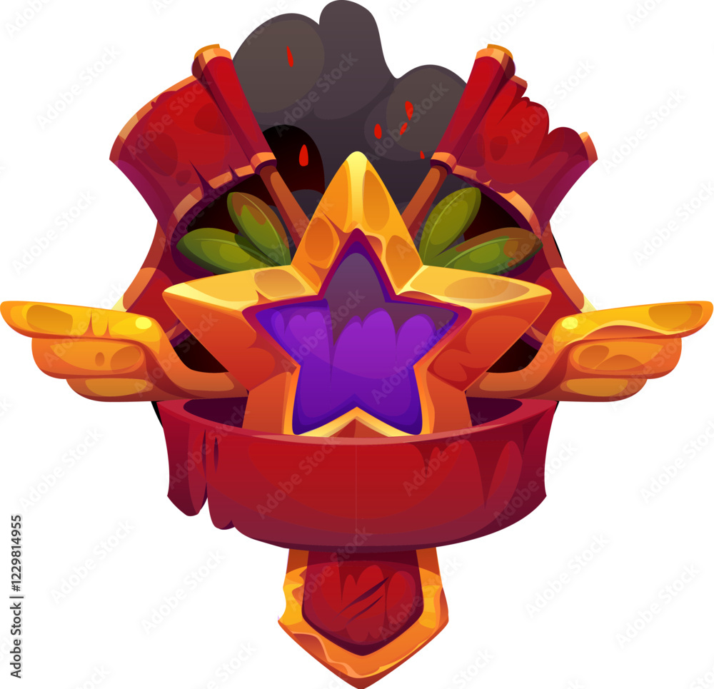 Defeat game icon or badge, gui fantasy arcade final banner. Vector ...