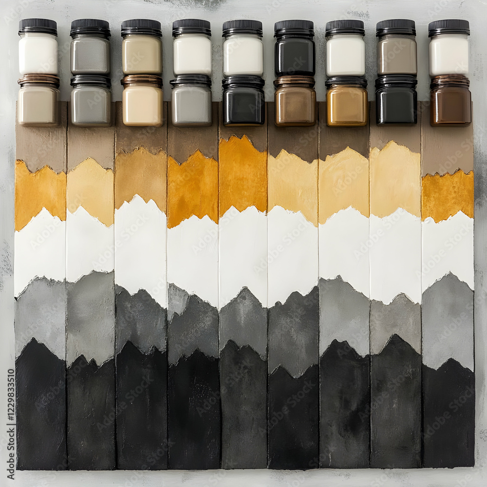 Concrete paint color chart, landscape design Stock Illustration | Adobe ...