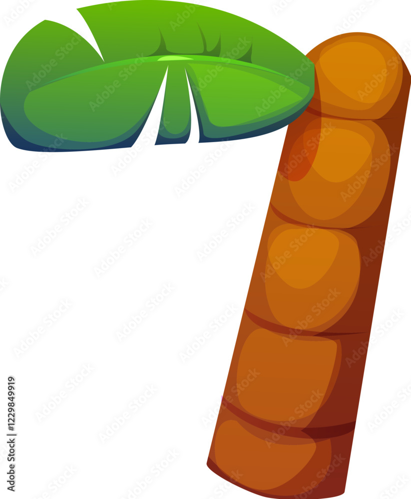 Cartoon Egyptian font palm tree 7 seven digit. Egypt civilization latin ...