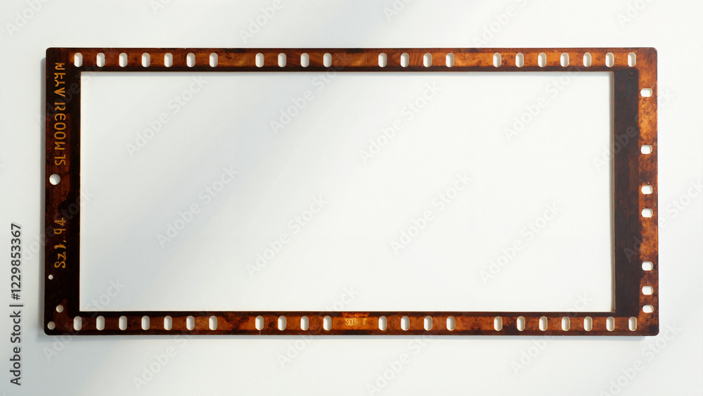 High-Resolution Analog Film Frame on White Background for Photography ...