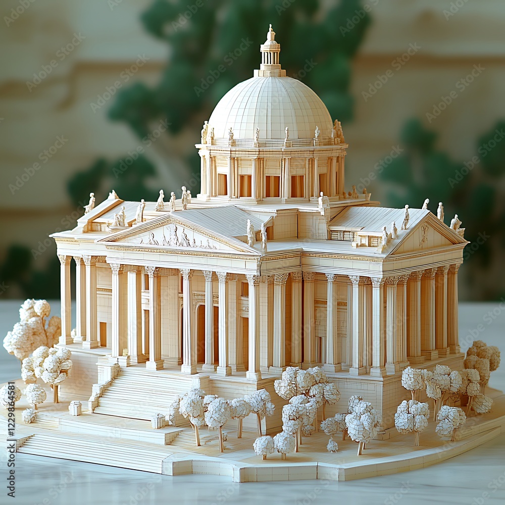 Papercraft architectural wonders, detailed 3D paper models of iconic ...