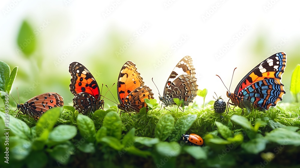 Animated scene capturing the lifecycles of various insects, from ...