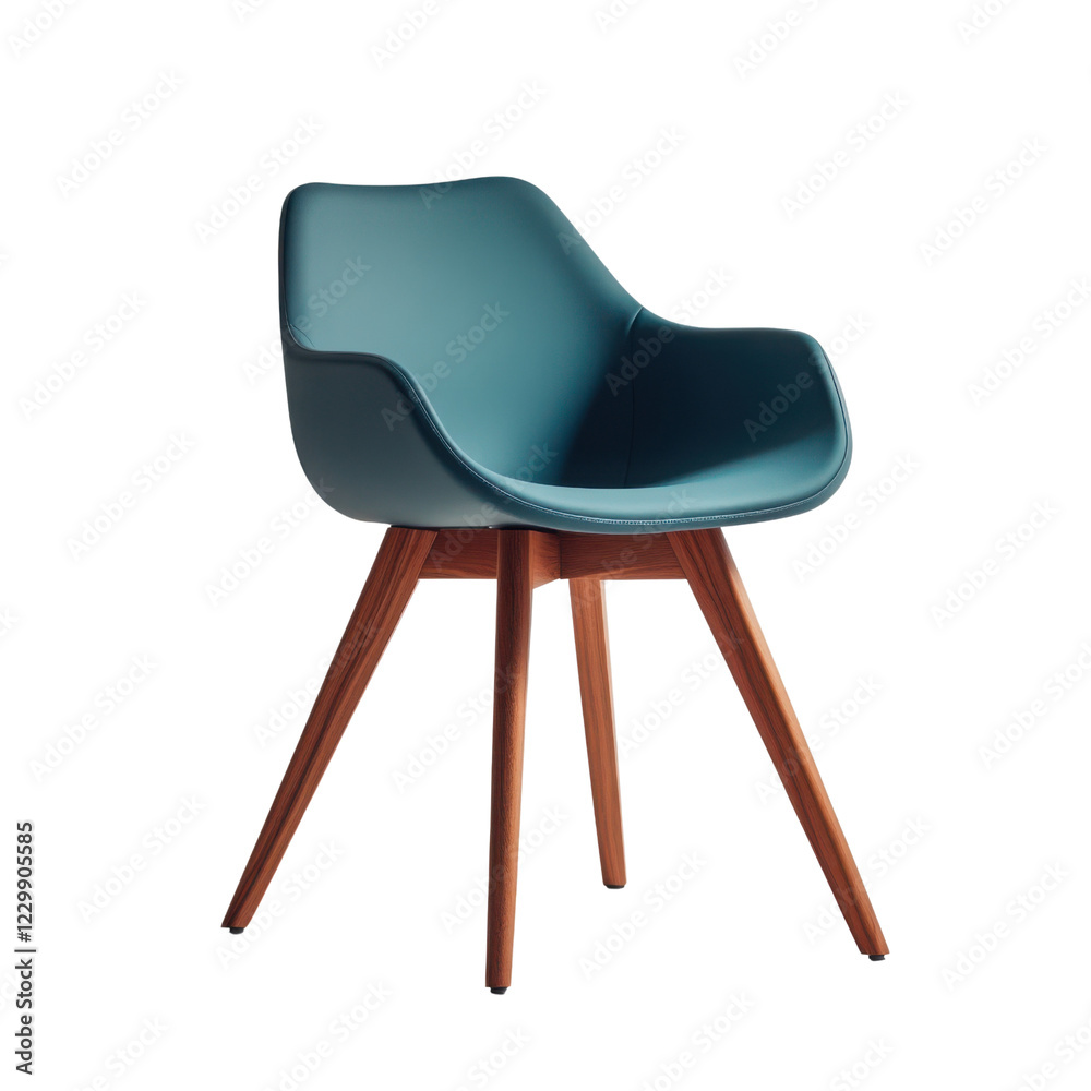 Plastic indoor chair matte azure color in minimalistic style on ...