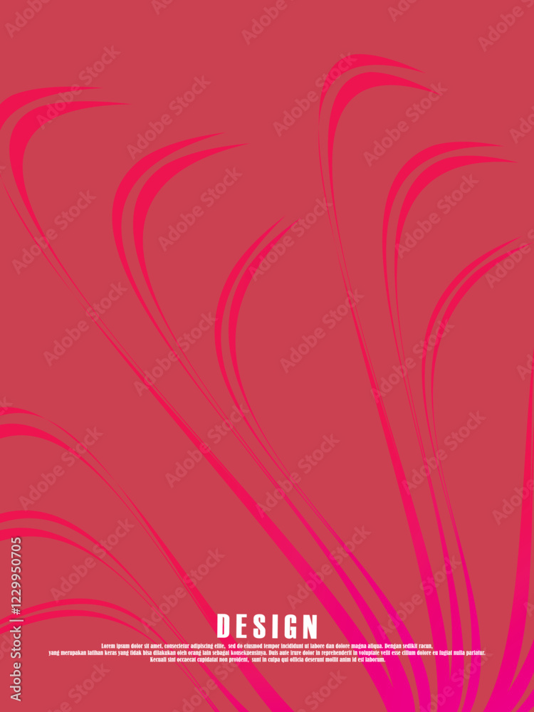 Abstract pink background with wavy lines. Modern vector illustration ...