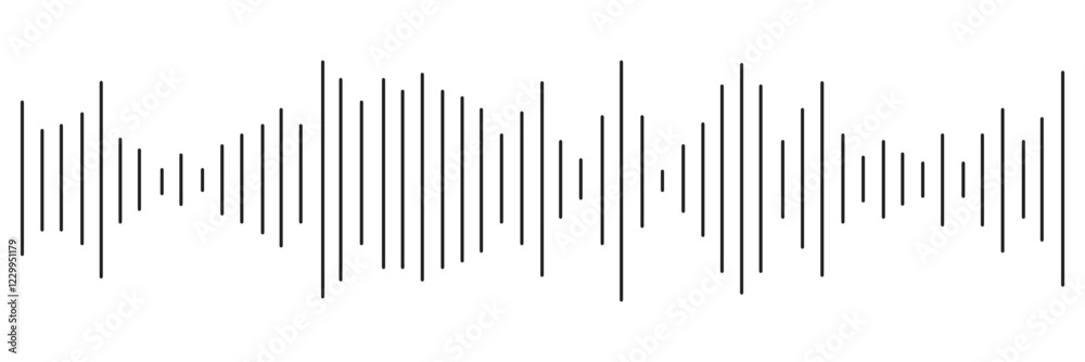 Set of radio Wave icon. Monochrome simple sound wave on transparent ...