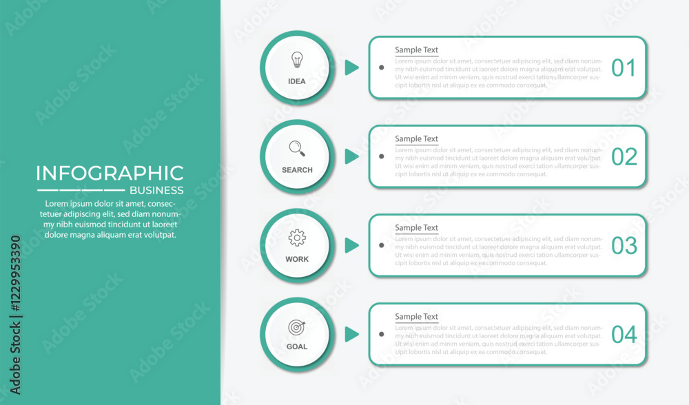 Vertical infographic timeline 4 steps template. Milestone, Roadmap ...
