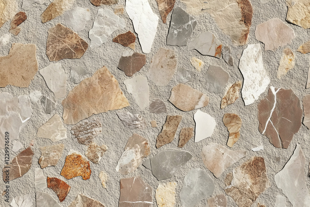 Seamless natural stone terrazzo texture with earthy tones. High ...