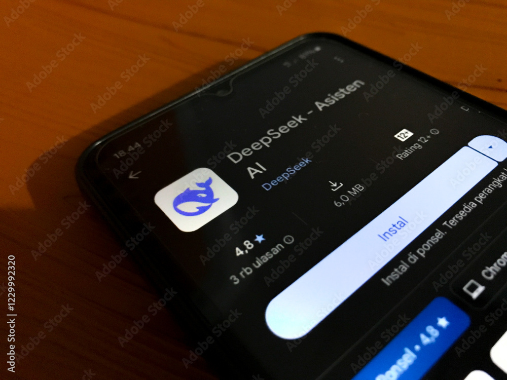 Barabai, Indonesia - 30 Jan 2025: Deepseek Ai logo is displayed on ...