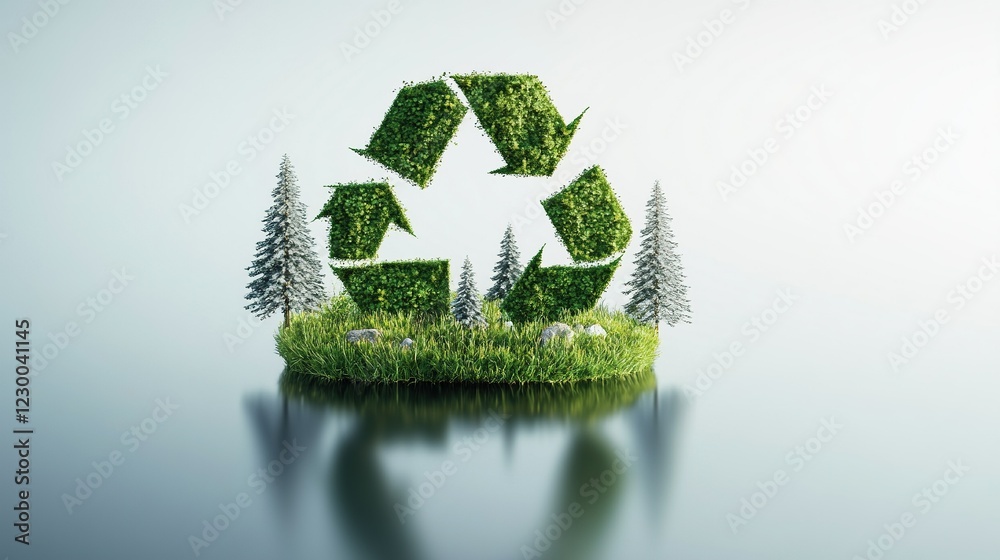 Circular economy system illustration, interconnected elements ...