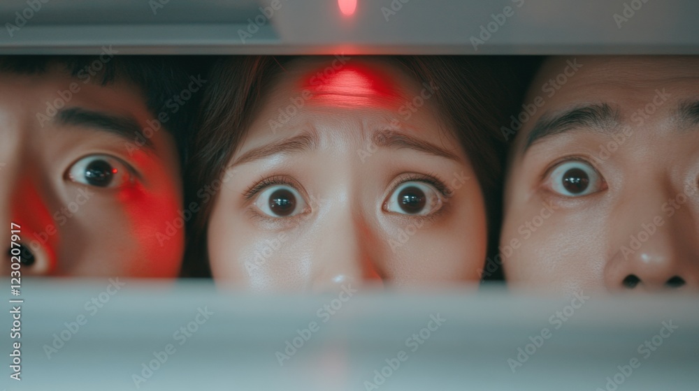 Office Emergency Drill Scene Diverse Team Under Modern Safety Protocols ...